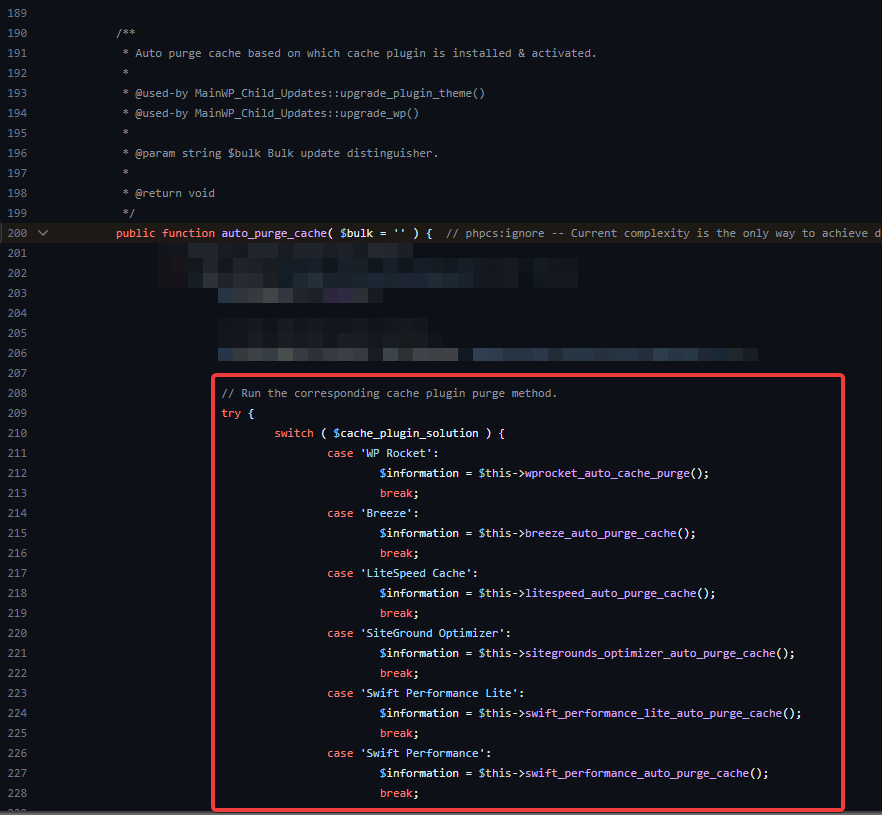 Cache Control Custom Addition - MainWP Developer